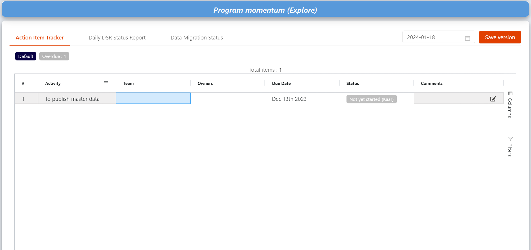 DSR Dashboard - KTern.AI Documentation